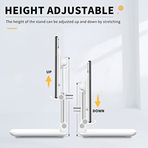 ABOUTIN Cell Phone Stand Holder for Desk, Angle & Height Adjustable(Black). Stable Anti-Slip Design Compatible with All Mobile Phones, iPhone, Switch, iPad, Kindle, Tablet(4-10inch)