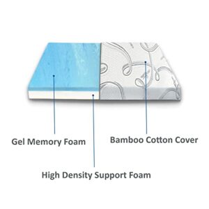 FoamRush 5-Inch Bunk (42" x 80") Mattress Cooling Gel Memory Foam RV Mattress Replacement with Cotton Cover, Medium Firm, Comfort, Pressure Relief Support, Made in USA, Travel Camper Trailer Truck