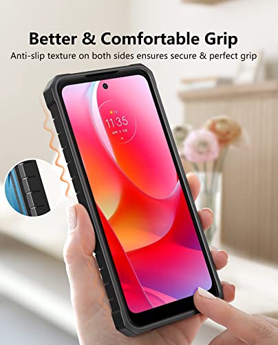 for Motorola Moto G-Power 2022 Case: Moto G Play 2023 Case Drop Proof Protection Durable Protective Heavy Duty Shockproof TPU Matte Textured Mobile Phone Cover Moto G Power 2022 Case with Kickstand