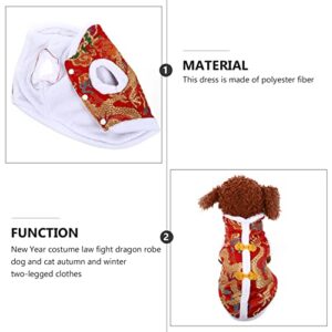 Balacoo Dog New Year Outfit Dog Chinese Style Clothes New Year Puppy Traditional Costume Winter Pet Coat Cute Blessing Suit Cosplay Party Apparel for Spring Festival