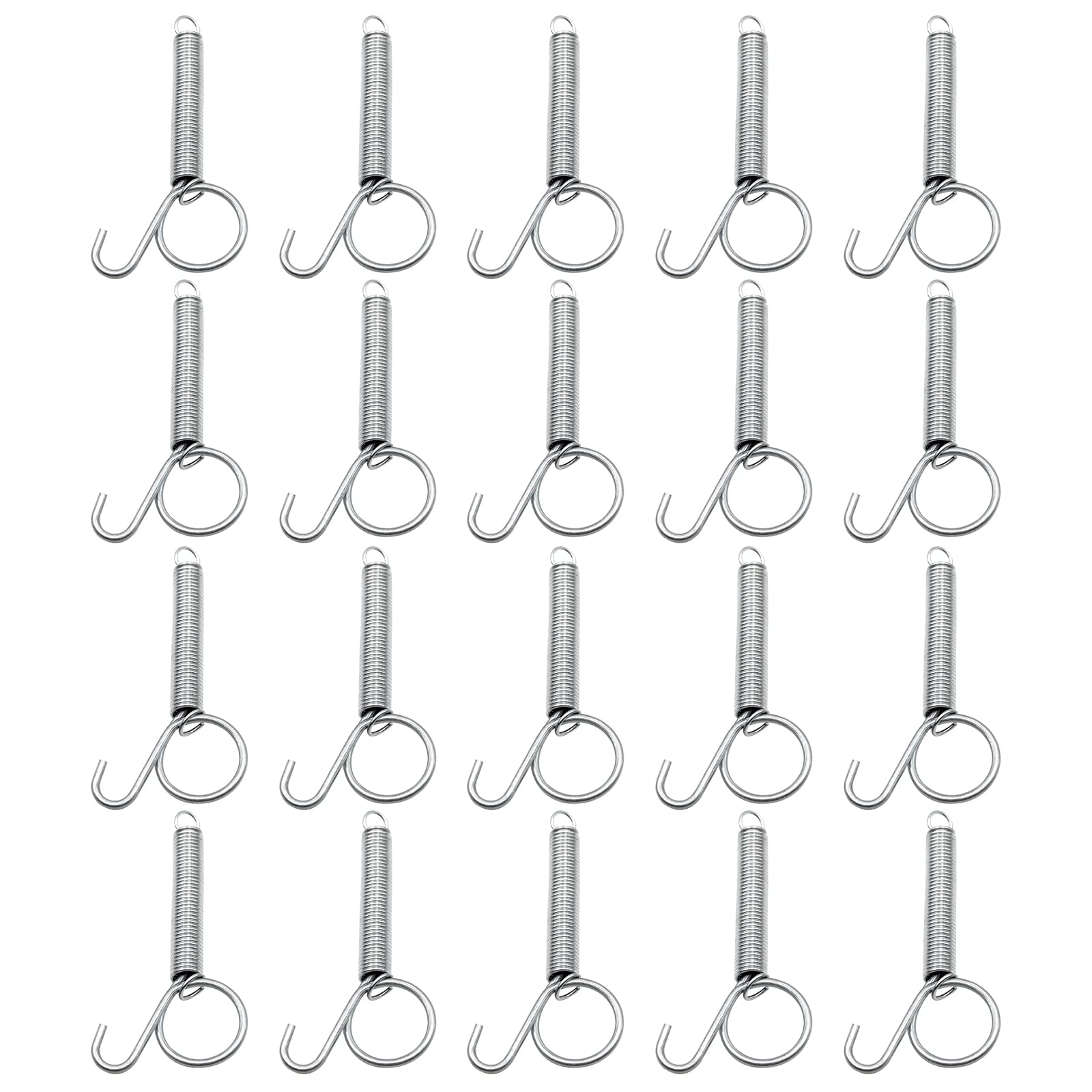 LIUCOGXI 20 PCS Rabbit Cages Door Metal Finger Spring Latch Dog Cage Door Spring Hooks for Rabbit Dog Birds Bunny Rodents Guinea Pig Hamster Parrot Cage Door