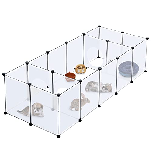 BRIAN & DANY Portable Pet Playpen, Small Animals Playpen Indoor for Puppy, Rabbit,Guinea Pig - 18 Panels, 58" x 29.5" x 18.5"