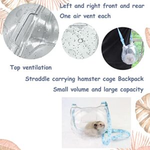 Hamster Carrier Bag Portable Guinea Pig Travel Backpack Breathable Small Pet Outgoing Bag for Hamster Gerbil Guinea Pig Sugar Glider (Transparent)