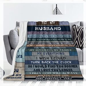 Gifts for Husband Blanket, to My Husband Gifts, Husband Gifts from Wife, Best Husband Gifts for Men, Future Husband Gifts, Valentine, Wedding Anniversary Birthday for Husband Throw Blanket 60X50in