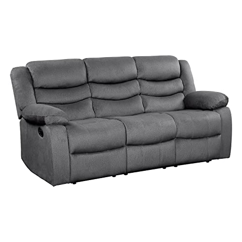 Lexicon Farren Fabric Manual Double Reclining Sofa, Gray