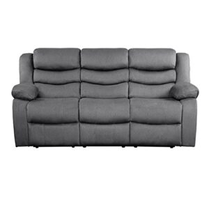 Lexicon Farren Fabric Manual Double Reclining Sofa, Gray