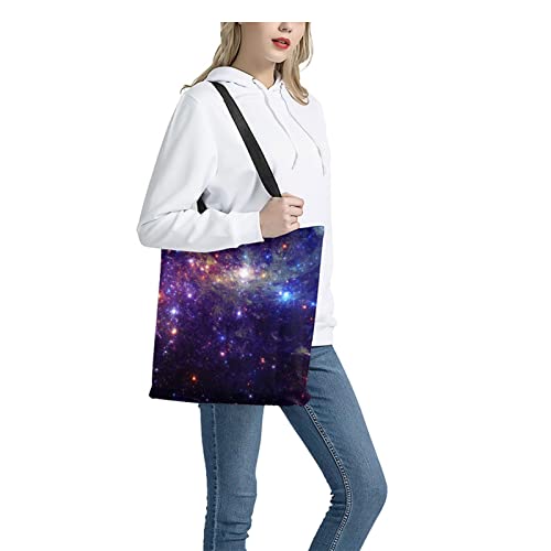 Upetstory Purple Floral Horse Cloth Tote Bag for Women Girls with Handle Kitchen Reusable Grocery Bags Casual Shoulder Handbag Laptop Picnic Travel