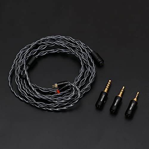 Linsoul Tripowin Noire 4 Core 24AWG OCC Upgraded HiFi Audio Cable with Detachable 3-in-1 2.5mm/3.5mm/4.4mm Plug for Audiophile Musician (0.78mm 2Pin)