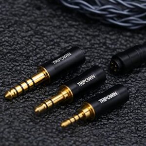 Linsoul Tripowin Noire 4 Core 24AWG OCC Upgraded HiFi Audio Cable with Detachable 3-in-1 2.5mm/3.5mm/4.4mm Plug for Audiophile Musician (0.78mm 2Pin)