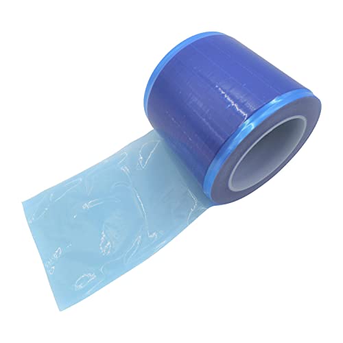 Dental Barrier Film Roll Tape Blue 4" x 6" 1200 Sheets for Dental,Tattoo and Makeup Microblading,Disposable Dental Barrier Tape with Dispenser Box