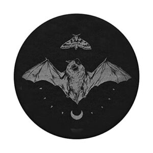 Moon Bat Gothic Dark Dwellers Goth Hawk Moth Occult Pagan PopSockets Swappable PopGrip