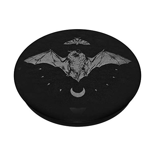 Moon Bat Gothic Dark Dwellers Goth Hawk Moth Occult Pagan PopSockets Swappable PopGrip