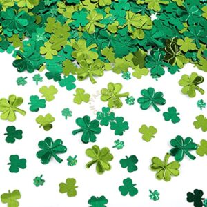 st patricks day table decorations confetti | shamrock foil glitter confetti lucky irish clover party confetti for st patricks party birthday baby shower decorations