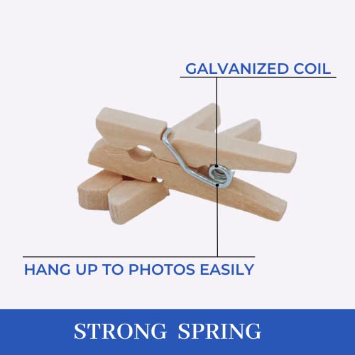 Mini Clothes Pins for Photo,Natural Birchwood, Strong Grip Tiny Clothespins,180 Pack 1 Inch Durable Wooden Small Clothes Pins,Mini Clothes Pins for Crafts, Photos,Little Baby Shower