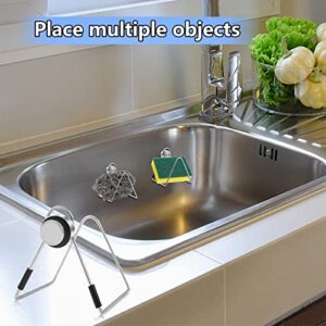 ELIUNG FLIXBLANY 2 Pack Magnetic Sponge Holders for Kitchen Sink Stainless Steel Dish Sponge Holder Punch-Free Rustproof Kitchen Sink Magsink Holder Kitchen Accessories