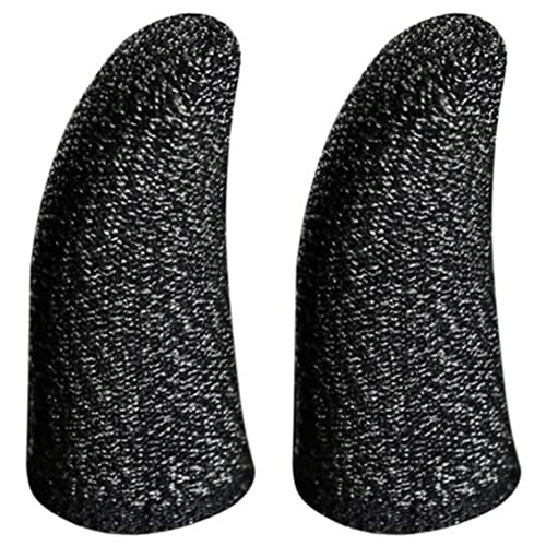 Dingspeciall Store Mobile Phone Gaming Sweat Proof Finger Cover 2PCS Fingertip Gloves Game Black+white