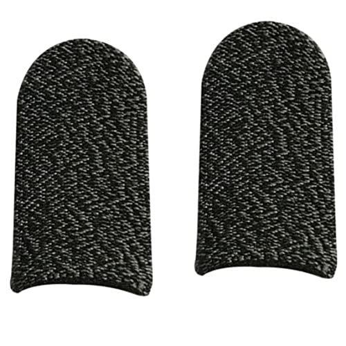 Dingspeciall Store Mobile Phone Gaming Sweat Proof Finger Cover 2PCS Fingertip Gloves Game Black+white