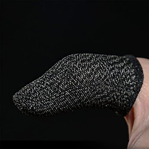 Dingspeciall Store Mobile Phone Gaming Sweat Proof Finger Cover 2PCS Fingertip Gloves Game Black+white