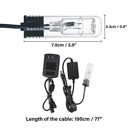 TARARIUM Aquarium Lamp 3W Mini Fish Tank Clean Green Light Submersible Use in Filter Area for 5-55 Gallon Fish Tank Pond Cloudy Water Clean and Clear