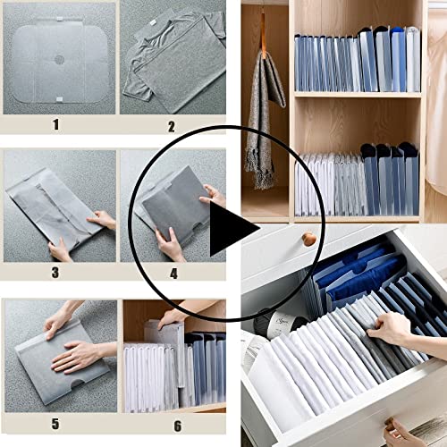 CHYSP 5 pcs Fast Folding Board Convenient Stacking Board Adult Clothes Shirt Folding Board Lazy Stacking Clothes Tool Household (Color : Clear, Size : Medium)