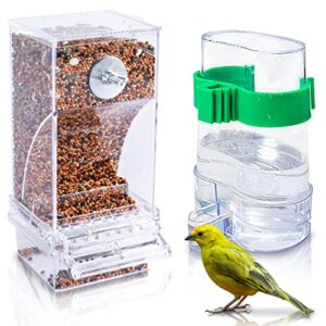 hamiledyi no mess bird feeders automatic parrot feeder drinker acrylic seed food container parakeet water dispenser cage accessories for lovebirds budgies canary finch