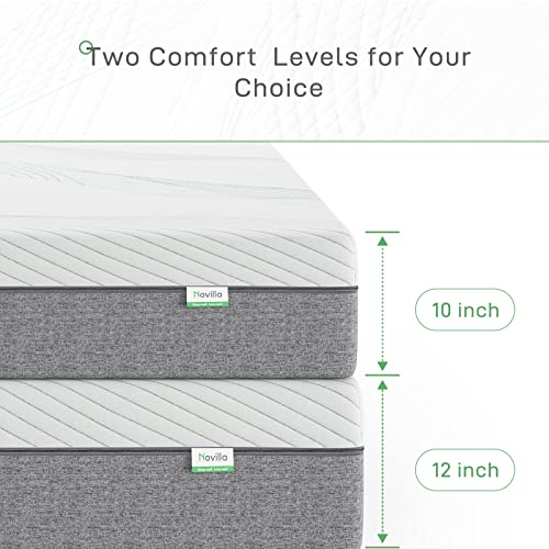 Novilla Queen Size Mattress, 12-Inch Gel Memory Foam Mattress for Cool Sleep, Pressure Relieving, Matrress-in-a-Box, CertiPUR-US Certified, Medium Plush