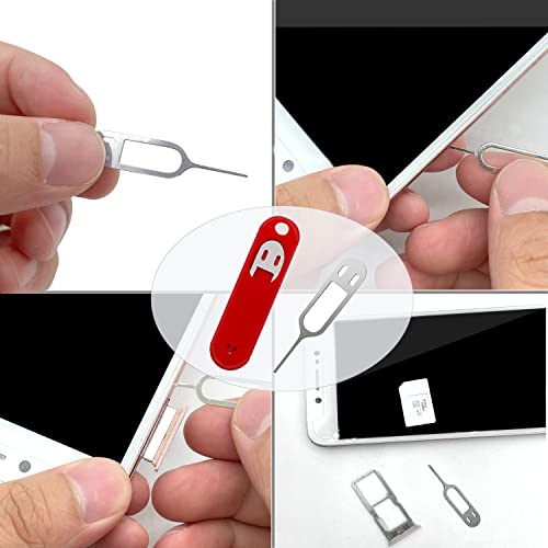 6 Pack SIM Card Removal Tool, Sim Card Tray Opening Tool Eject Pins Needle Opener Ejector Compatible with All iPhone Apple iPad HTC Samsung Galaxy Cell Phone Smartphone Watchchain Link Remover