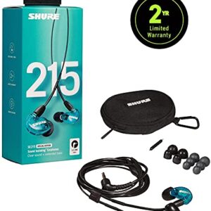 Shure SE425-CL Professional Sound Isolating Earphones - Clear & SE215 PRO Wired Earbuds - Professional Sound Isolating Earphones, Clear Sound & Deep Bass, Blue (SE215SPE)