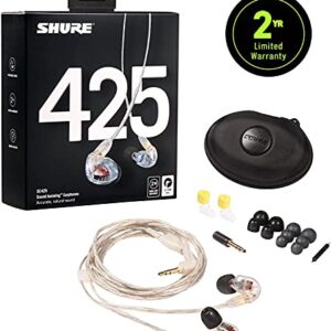 Shure SE425-CL Professional Sound Isolating Earphones - Clear & SE215 PRO Wired Earbuds - Professional Sound Isolating Earphones, Clear Sound & Deep Bass, Blue (SE215SPE)