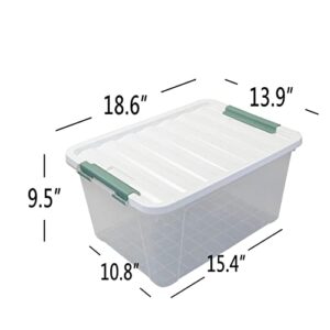 Joyeen Large Latching Storage Box, 4-pack 35 Quart Clear Plastic Storage Bin with Lids