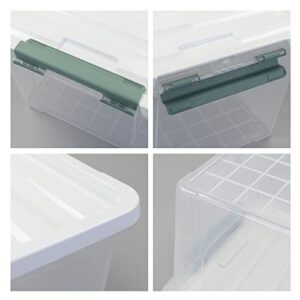 Joyeen Large Latching Storage Box, 4-pack 35 Quart Clear Plastic Storage Bin with Lids