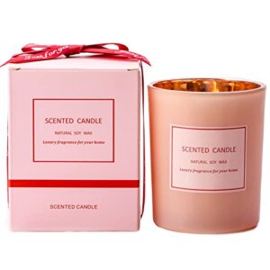 Lavender Scented Candles Pink Jars Soy Candles Aromatherapy Candle Novelty Birthday Gift for Men Candles Funny Candle Gifts with Dry Flower Gifts for Friend Gifts for Woman Girlfriend