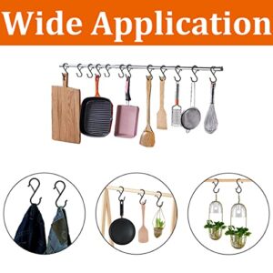 Dianrui 20PCS Black S Shaped Hooks,Metal S Hooks for Hanging Plants, Pots and Pans, Bags-Safety Anti-Drop Buckle Hanging Hooks K1-O-021-20