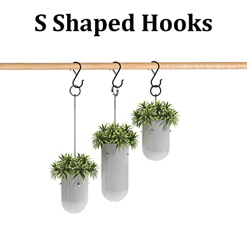 Dianrui 20PCS Black S Shaped Hooks,Metal S Hooks for Hanging Plants, Pots and Pans, Bags-Safety Anti-Drop Buckle Hanging Hooks K1-O-021-20