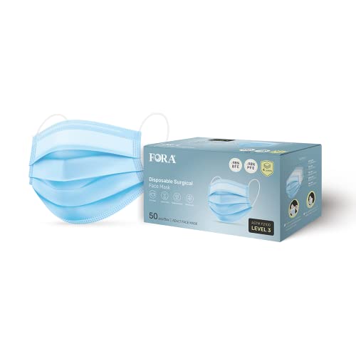 FORA Disposable 4-Layer Surgical Mask, Box of 50 Pcs, Perfect for Surgical and Daily Use