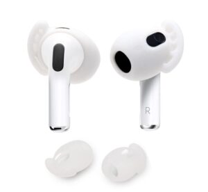 (2 pairs) fwy silicone cover compatible for airpods 3rd generation ear tips, secure anti-slip hooks earbuds accessories for airpods 3 exercising ergonomic design, white