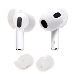 (2 Pairs) FWY Silicone Cover Compatible for Airpods 3rd Generation Ear Tips, Secure Anti-Slip Hooks Earbuds Accessories for Airpods 3 Exercising Ergonomic Design, White