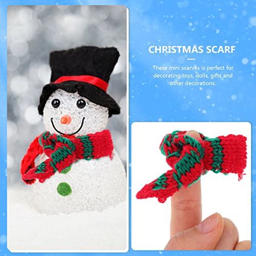 VICASKY 60Pcs Mini Knit Scarf Mini Snowman Scarf Christmas Knit Scarf Wine Bottle Scarves Miniature Snowman Accessories