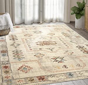 abani sedona sed160a southwestern beige mutlicolor tribal print area rug beige 5'3" x 7'6"