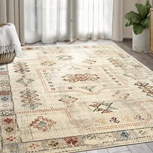 Abani Sedona SED160A Southwestern Beige Mutlicolor Tribal Print Area Rug Beige 5'3" x 7'6"