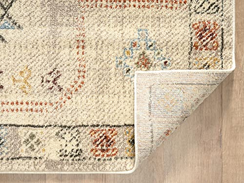 Abani Sedona SED160A Southwestern Beige Mutlicolor Tribal Print Area Rug Beige 5'3" x 7'6"