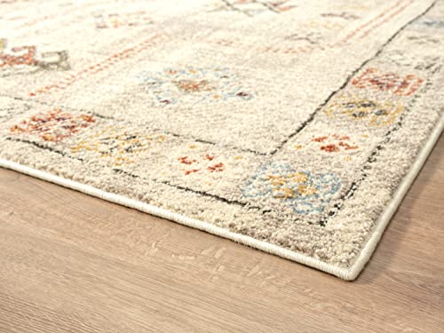 Abani Sedona SED160A Southwestern Beige Mutlicolor Tribal Print Area Rug Beige 5'3" x 7'6"