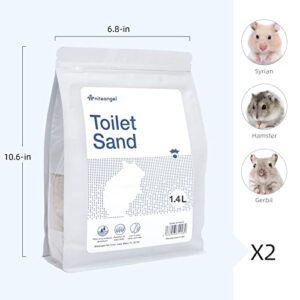 Niteangel Training Litter Potty Sand - Hamster Sand Bath for Syrian Dwarf Hamsters Gerbils Mice Lemming Degus or Other Small-Sized Pets ((1.4 L X 2 - Blue Label)