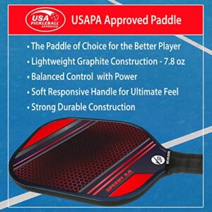 JP WinLook Premium Pickleball Paddles Set - Pickleball Set of 2 Graphite Rackets for Women & Men with 3 Pickleball Balls for Indoor or Outdoor Play. USAPA Approved - 2 Racquets, 3 Pickleballs & Bag