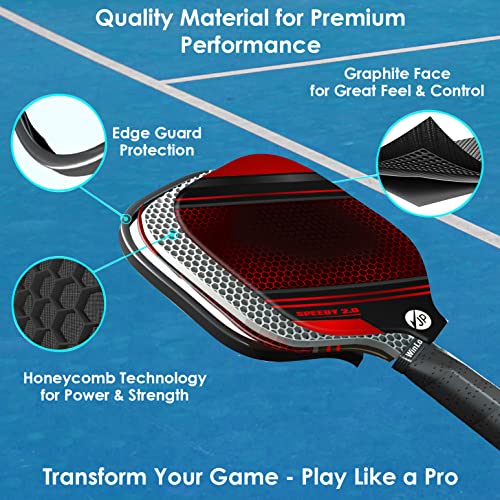 JP WinLook Premium Pickleball Paddles Set - Pickleball Set of 2 Graphite Rackets for Women & Men with 3 Pickleball Balls for Indoor or Outdoor Play. USAPA Approved - 2 Racquets, 3 Pickleballs & Bag