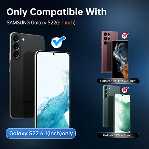 LK [5-in-1 for Samsung Galaxy S22 Case 5G, with 2 Pack Tempered Glass Screen Protector & 2 Pack Lens Protector, Matte-Finish, All-Round Protection, Shockproof, Anti-Scratches Kit for Galaxy S22