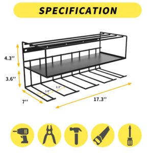 Power Tool Organizer Heavy Duty Tool Shelf, Wall Mounted Storage Rack for for Handheld & Power Tools, Compact Steel Design Garage Tool Organizer Perfect for Father's Day