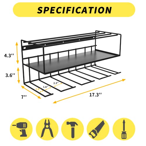 Power Tool Organizer Heavy Duty Tool Shelf, Wall Mounted Storage Rack for for Handheld & Power Tools, Compact Steel Design Garage Tool Organizer Perfect for Father's Day