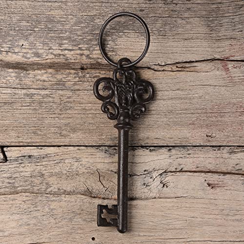 BRASSTAR Cast Iron Keys on Ring European Retro Rustic Key Home Shop Wall Decor Party Photography Prop TQGJPT182