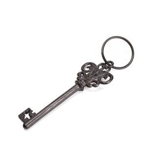 BRASSTAR Cast Iron Keys on Ring European Retro Rustic Key Home Shop Wall Decor Party Photography Prop TQGJPT182